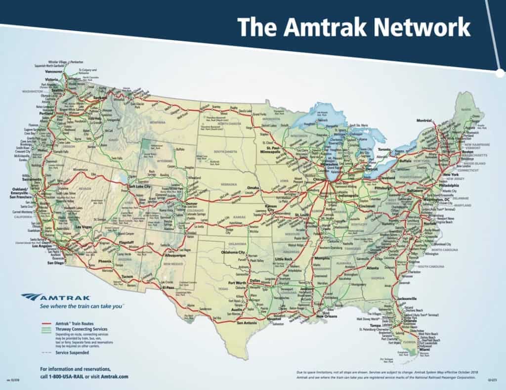 Map of All Amtrak Routes Across USA - Travel UpClose