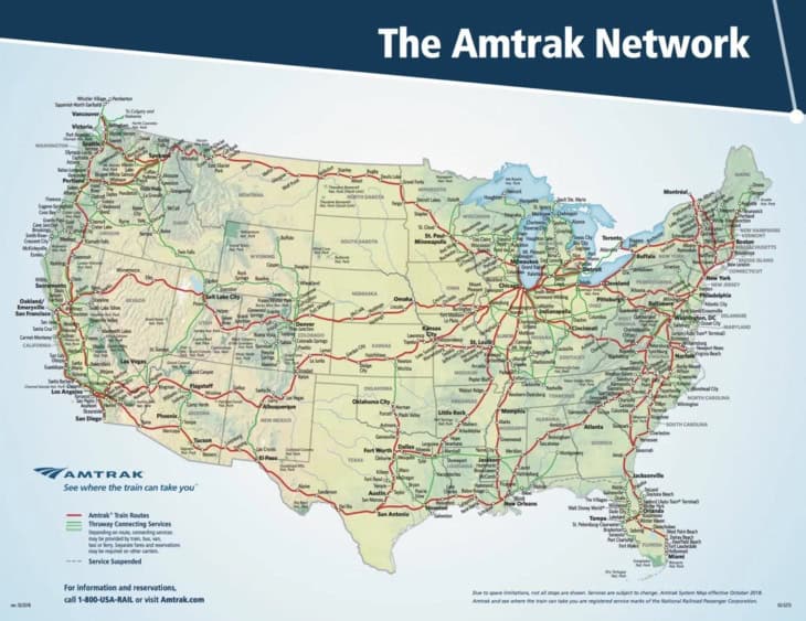 Map of All Amtrak Routes Across USA - Travel UpClose